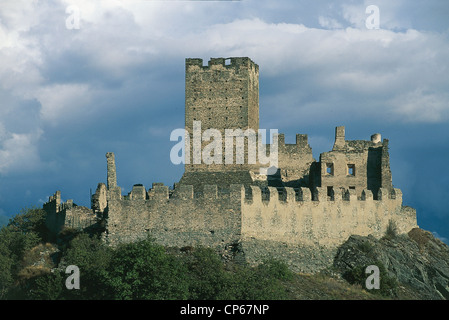 Valle d'Aosta - Saint Denis (Ao). Castle Cly. Aerial view Stock Photo ...