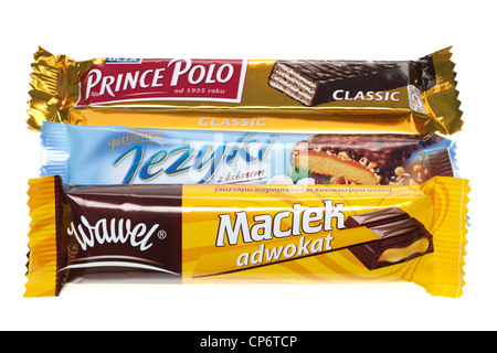 Three bars of polish chocolate covered confectionery Stock Photo - Alamy