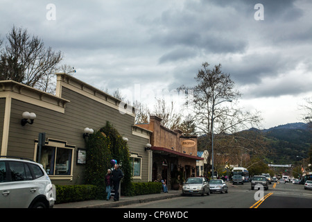 Downtown Calistoga California in the Napa Valley wine country Stock ...