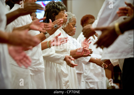 People congregated to worship Christianity in an African American camp ...