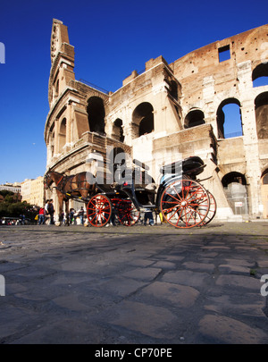 An ancient Roman road with carriage wheel ruts and a roadblock in ...
