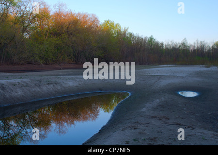 Sunrise along river floodplains ponds and forests in Fort Snelling ...