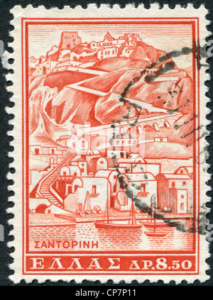 GREECE - 1961: A stamp printed in Greece, shows the ruins of Knossos ...