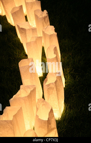 white paper bag lamps close up shot Stock Photo - Alamy