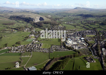aerial view of Giggleswick village centre Stock Photo - Alamy