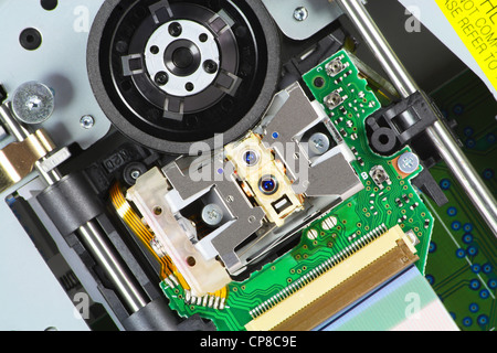 Blue laser reading/writing a Blu ray disc Stock Photo - Alamy