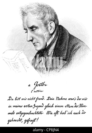 Signature, handwriting of Goethe / Unterschrift, Handschrift von Goethe ...