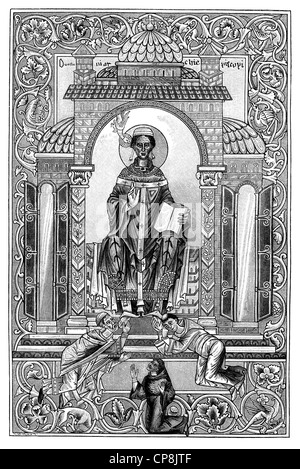 Pope Gregory I (540-604) from “True Portraits…” by André Thévet ...