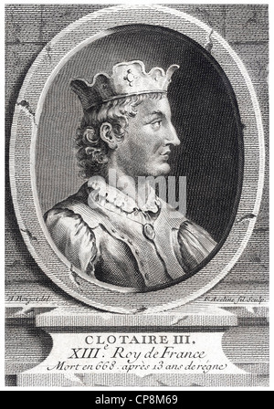 Chlothar III or Clotaire III, King of the Franks from the house of the ...