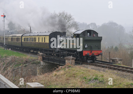 GWR Prairie Tank Engine 2-6-2 4566 and LMS Ivatt Class 2 2-6-0 46443 ...