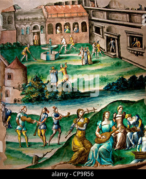 plate May or Spring Limoges Painted enamel on copper Leonard Limousin ...