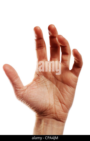 Male open hand gesture on a dark background Stock Photo - Alamy