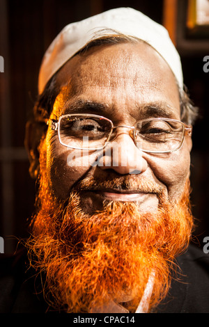 Portrait of old beard man red tilak on forehead Stock Photo - Alamy