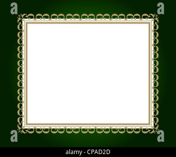 gold frame on green Stock Photo - Alamy