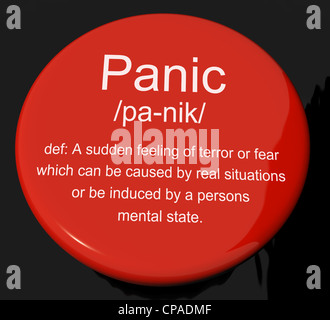 Panic Definition Button Shows Trauma Stress And Hysteria Stock Photo ...