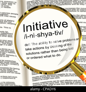Initiative Definition Magnifier Shows Leadership Resourcefulness And ...
