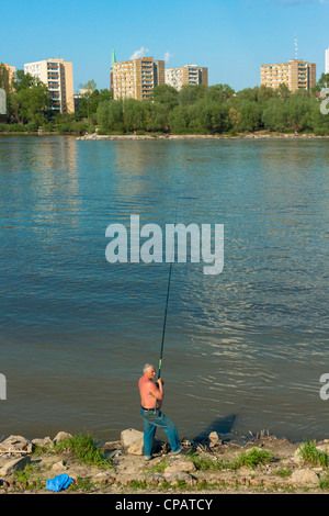 Vistula River in Warsaw, capital of Poland, view with Gruba Kaska water ...