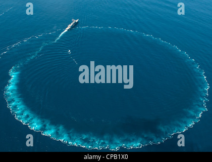 The guided-missile frigate USS Nicholas (FFG 47) prepares for a passing ...