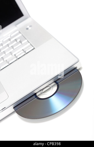 Laptop with open CD or DVD-ROM Stock Photo - Alamy