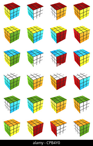 Rubik's cube 3d render on white background no shadow Stock Photo - Alamy