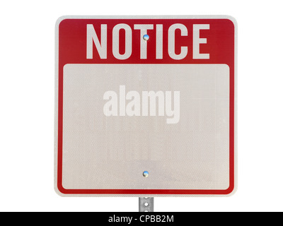 Blank Notice Sign Stock Photo - Alamy