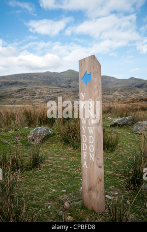 Mount Snowdon Signpost Stock Photo - Alamy