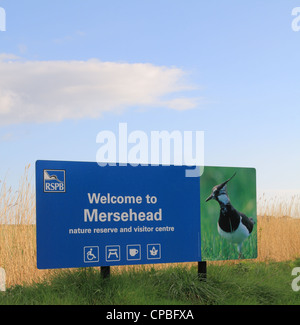 Entrance Sign to the RSPB Mersehead Nature Reserve, Dumfries and ...