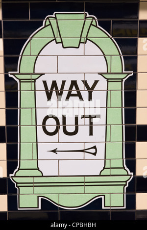 WAY OUT -- Tile sign in London Underground tube station Stock Photo - Alamy