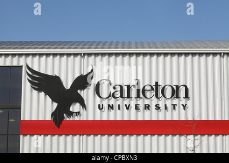 Carleton University fieldhouse and the the Ravens logo are pictured in ...