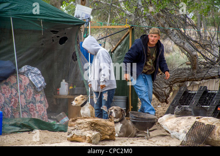 homeless person man shack Stock Photo - Alamy