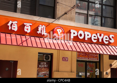 Popeyes fast food restaurant, a US chain known for southern fried ...
