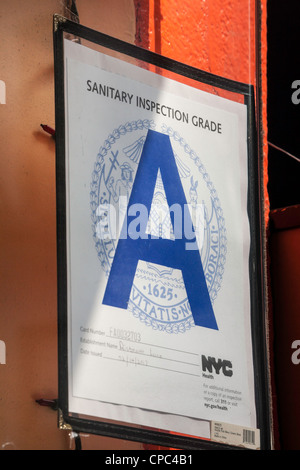 A NYC Restaurant Health Rating Grade Stock Photo - Alamy