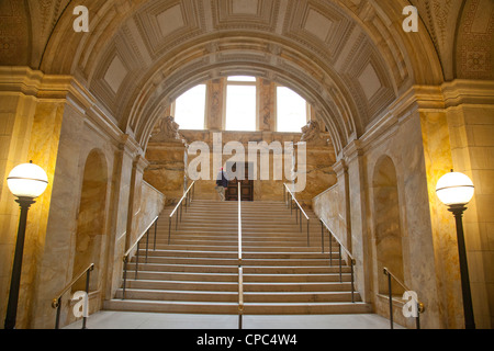 Boston Public Library entrance hall ceiling Stock Photo - Alamy