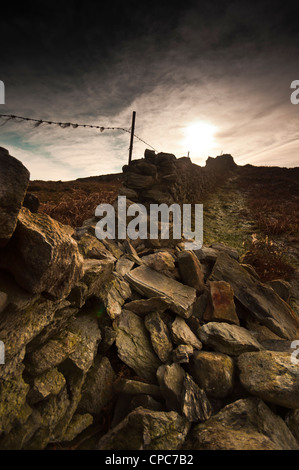 Moorland above Capelulo near the Conwy mountains by Maen Esgob looking ...