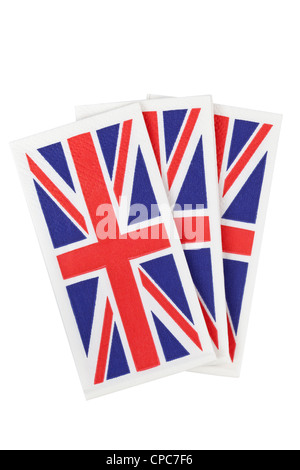 Packet of Union Jack pocket tissues - pack of 3-ply tissues isolated on ...