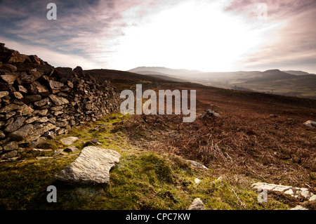 Moorland above Capelulo near the Conwy mountains by Maen Esgob looking ...