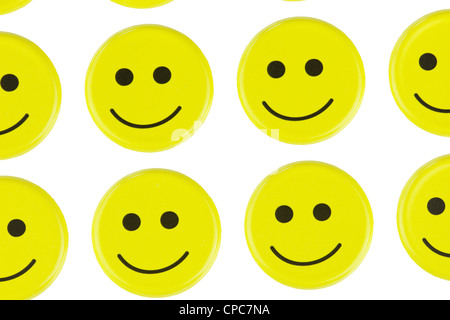 Closeup - emoji emoticon happy smiley face on set of emoji emoticons ...