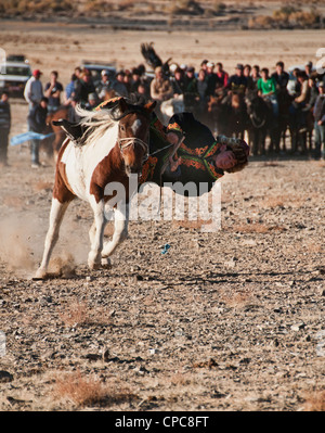 tenge alu, a traditional Kazakh sport, played at the Eagle Hunters ...