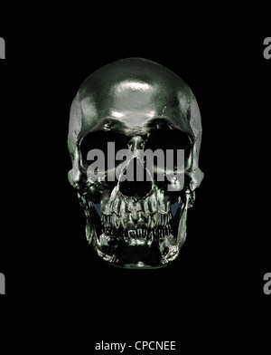 A vertical shot of a black human skull decoration Stock Photo - Alamy