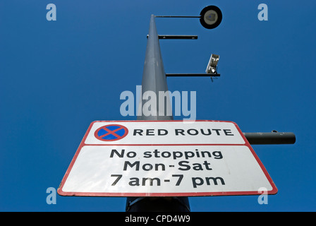 red route no stopping sign except loading and disabled 7am - 7pm London ...