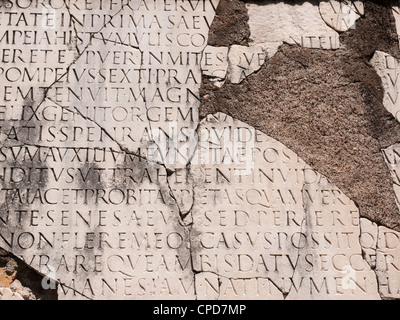 latin inscription on roman tomb on the old appian way in rome italy ...