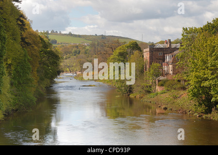 River Eden looking south up stream to Armathwaite Place at Armathwaite ...