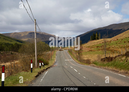a82 trunk road through the scottish highlands with snow covered ...