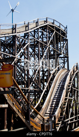 old wooden roller coaster Stock Photo - Alamy