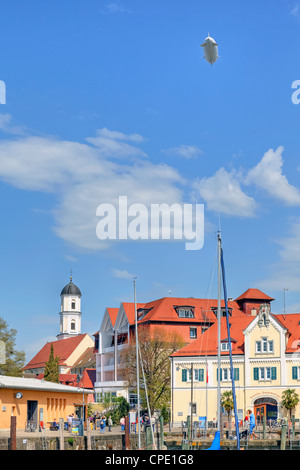 Zeppelin flight over Lake Constance and the Lake Constance region, view ...