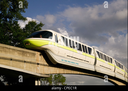 Monorail trains at Walt Disney's Epcot resort, Orlando, Florida, USA ...