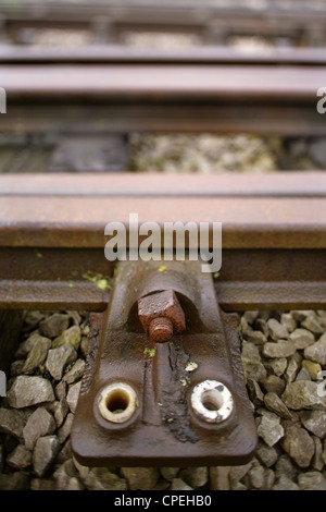 A Railway Track Chair Holding the Rail to the Sleeper Stock Photo - Alamy