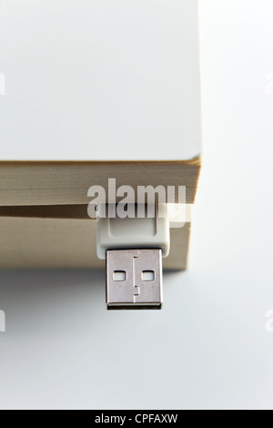 Book with USB plug . Macro shot , focus on a center Stock Photo - Alamy
