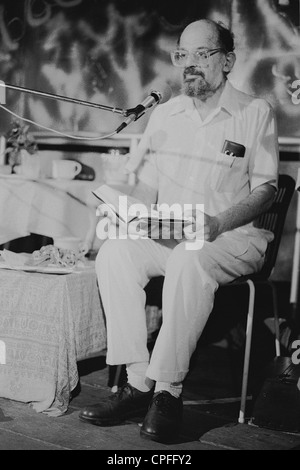 Allen Ginsberg reading his poetry. Archival photo taken in Zagreb ...