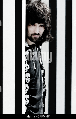 Sergio Pizzorno, singer of English rock band Kasabian live in concert ...